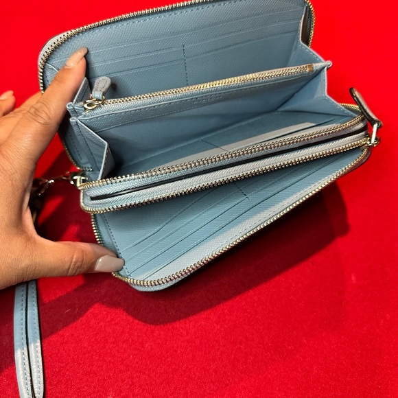 Coach | Bags | Authentic Coach Large Double Zip Pebble Leather Wallet ...